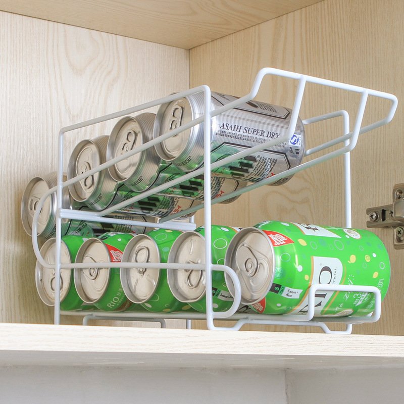 Cans Coke kitchen storage rack double-layer finishing shelf desktop ...